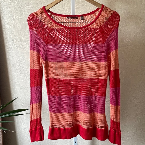525 America | Sweaters | 525 America Crochet Colorblock Rayon Sweater ...